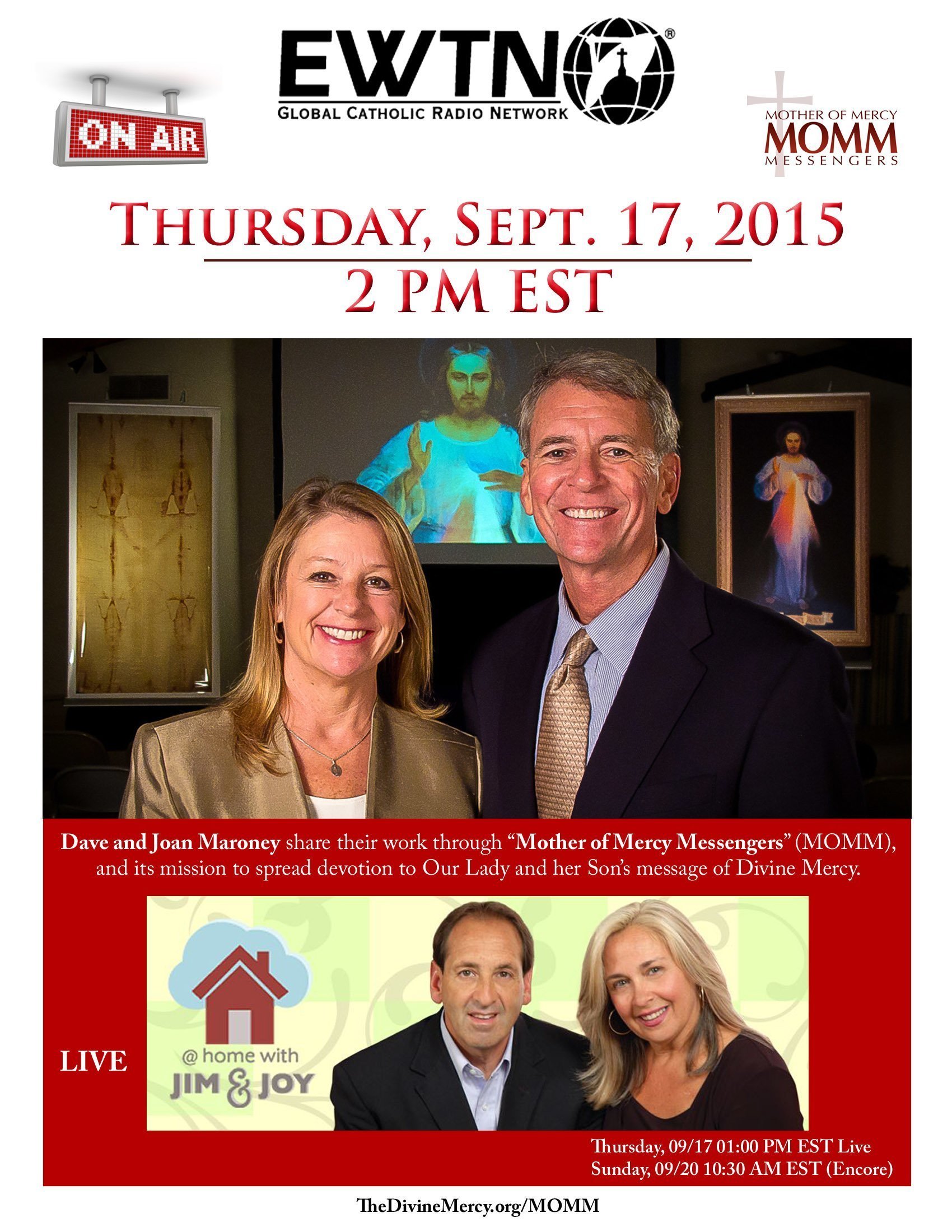 [Past Event] September 17, 2015 EWTN - LIVE! - Divine Mercy