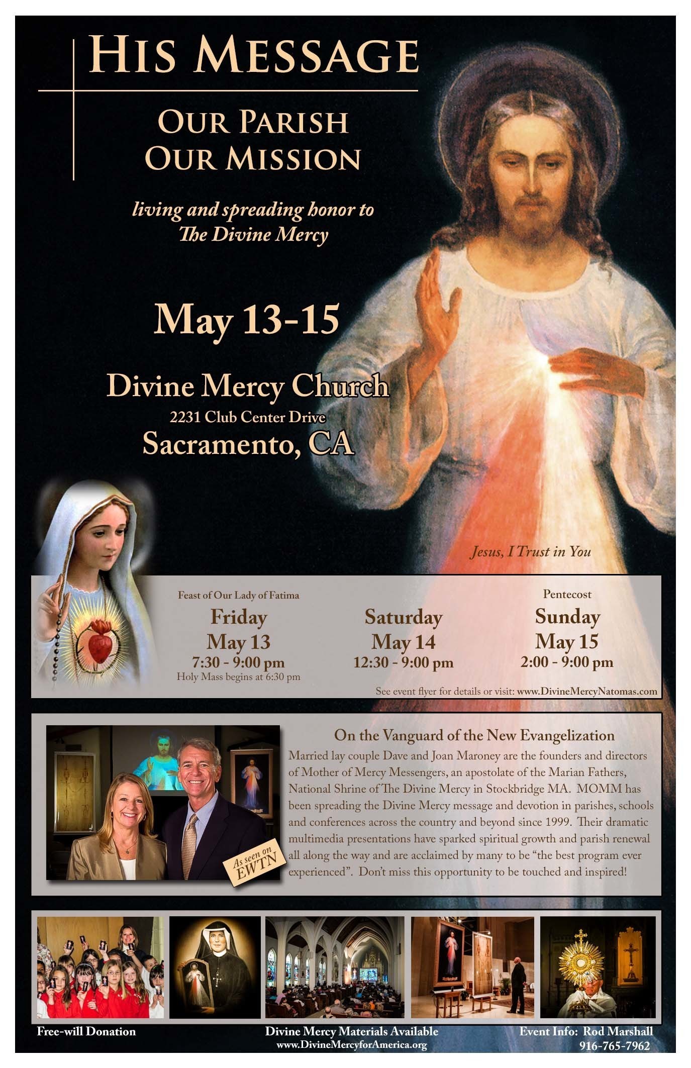 [Past Event] May 13-15, 2016 • Sacramento CA - Divine Mercy