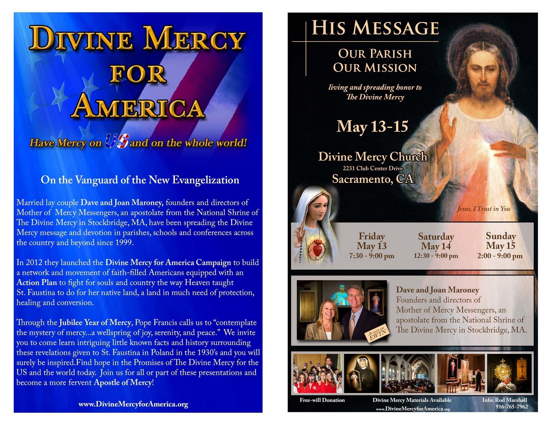 [Past Event] May 13-15, 2016 • Sacramento CA - Divine Mercy