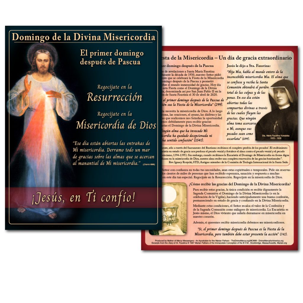 Double Sided Flyer - Divine Mercy Sunday - SPANISH • 100 Pack - Divine ...